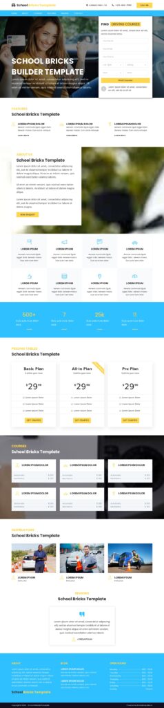 School Website Template – School Website Template By BricksTemplates.io